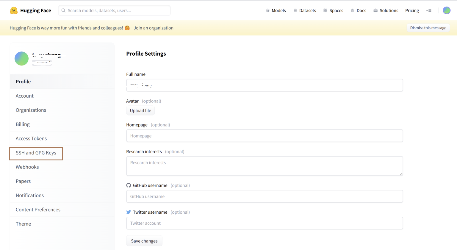 如何在 huggingface.co 上通过 ssh public key 克隆一个项目 – 杰力皓博