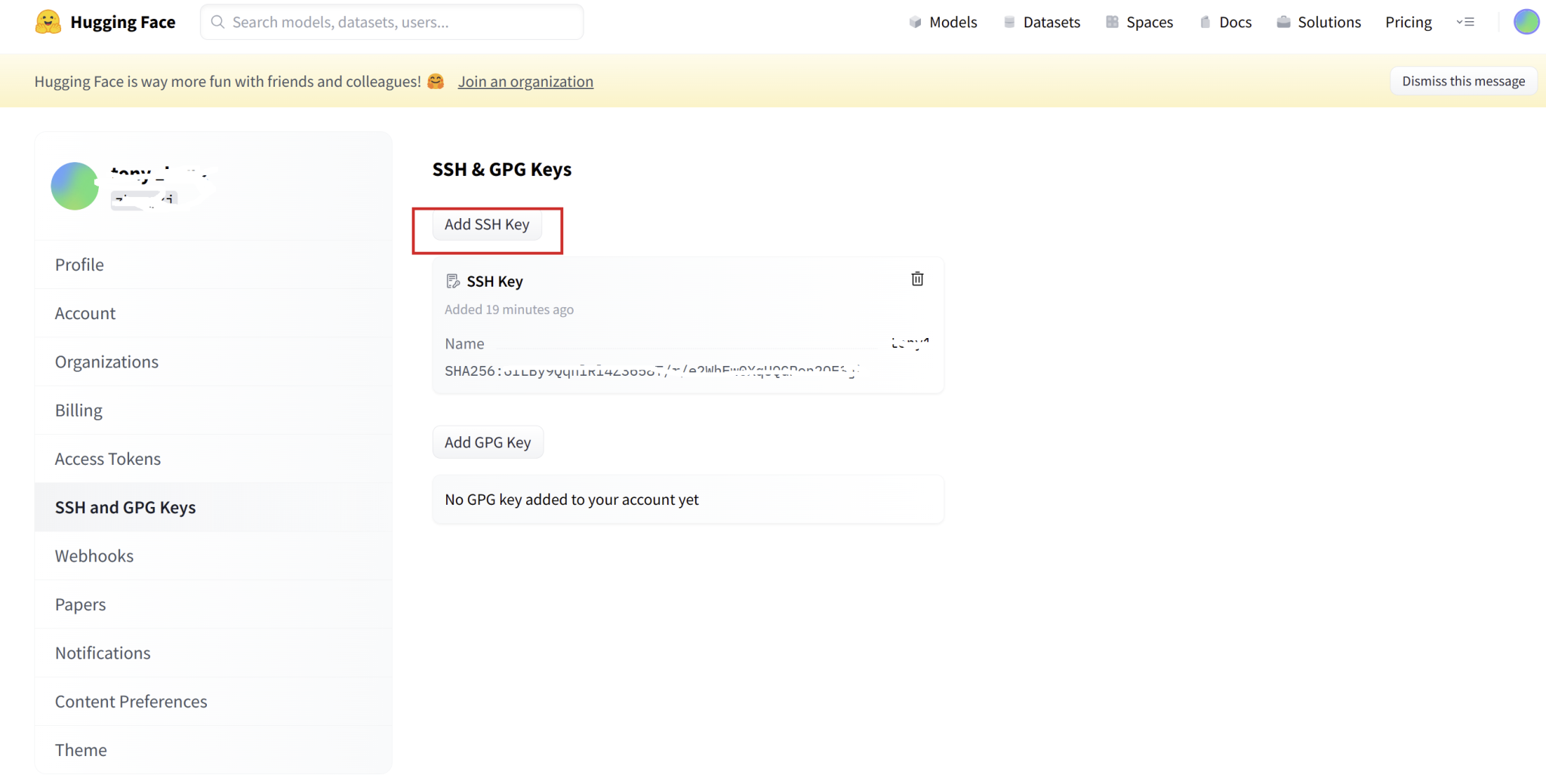 如何在 huggingface.co 上通过 ssh public key 克隆一个项目 – 杰力皓博